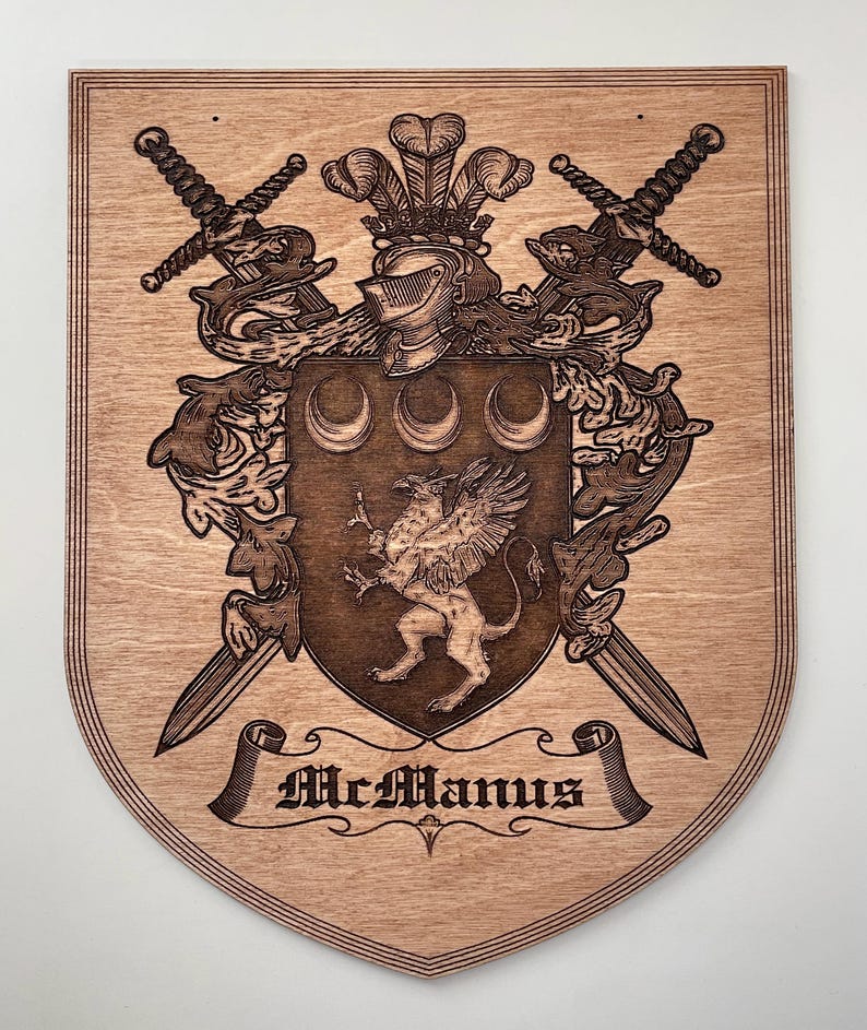 Mcmanus Family Crest - Coat of Arms -heraldry Shield - Etsy