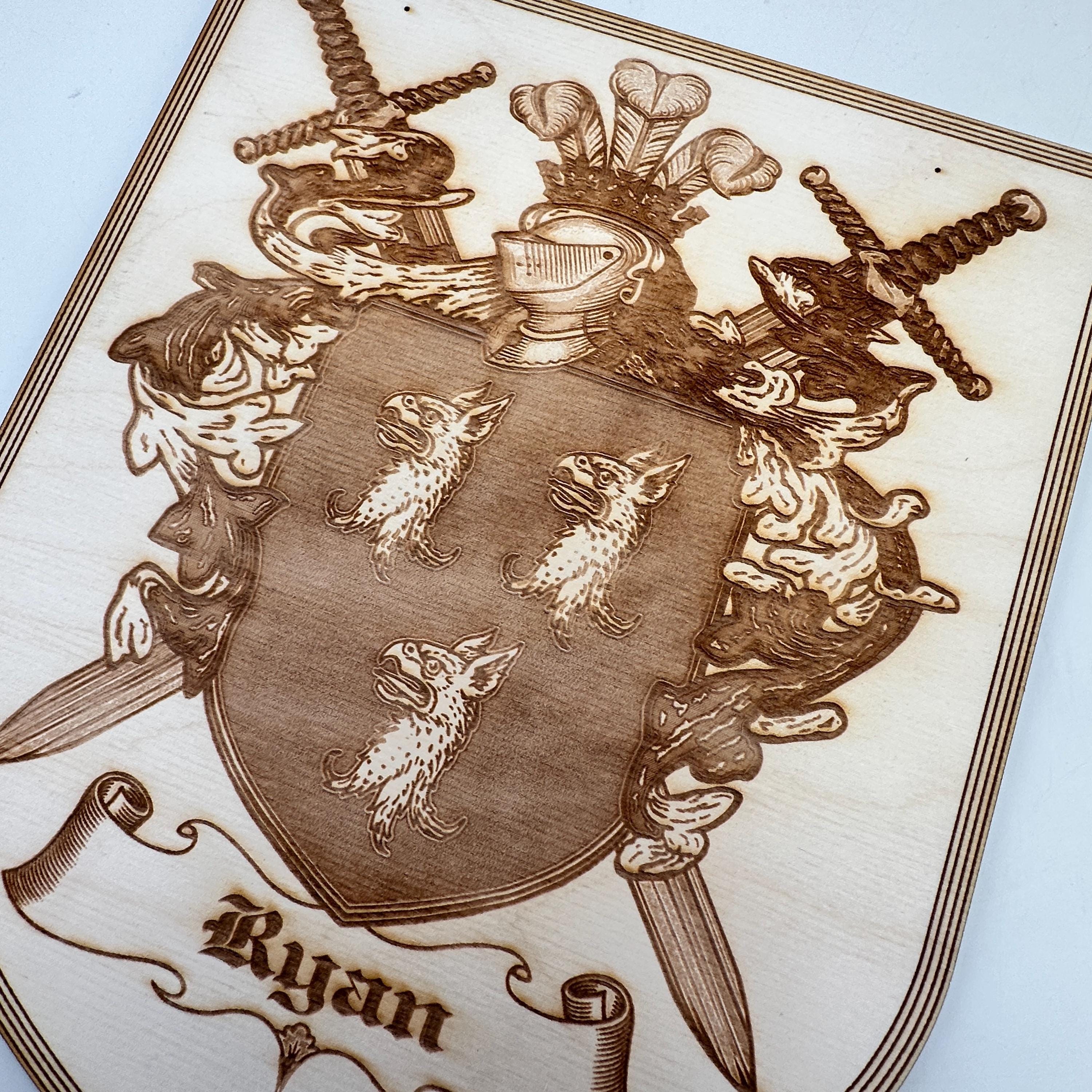 Ryan Family Crest - Coat of Arms - Heraldry Shield - Etsy