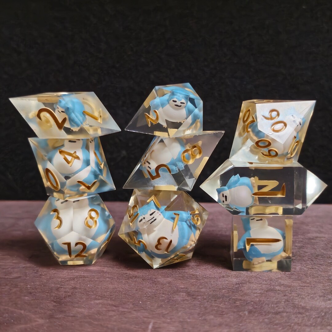 Snorlax A Dice Guy Handmade Pokemon RPG Sharp Edge Dice Set Polyhedral ...