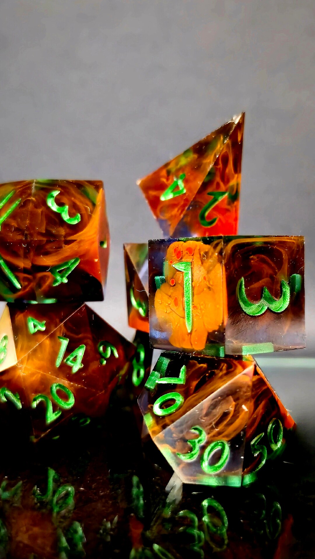 Space Lava A Dice Guy Handmade RPG Sharp Edge Dice Set Polyhedral ...