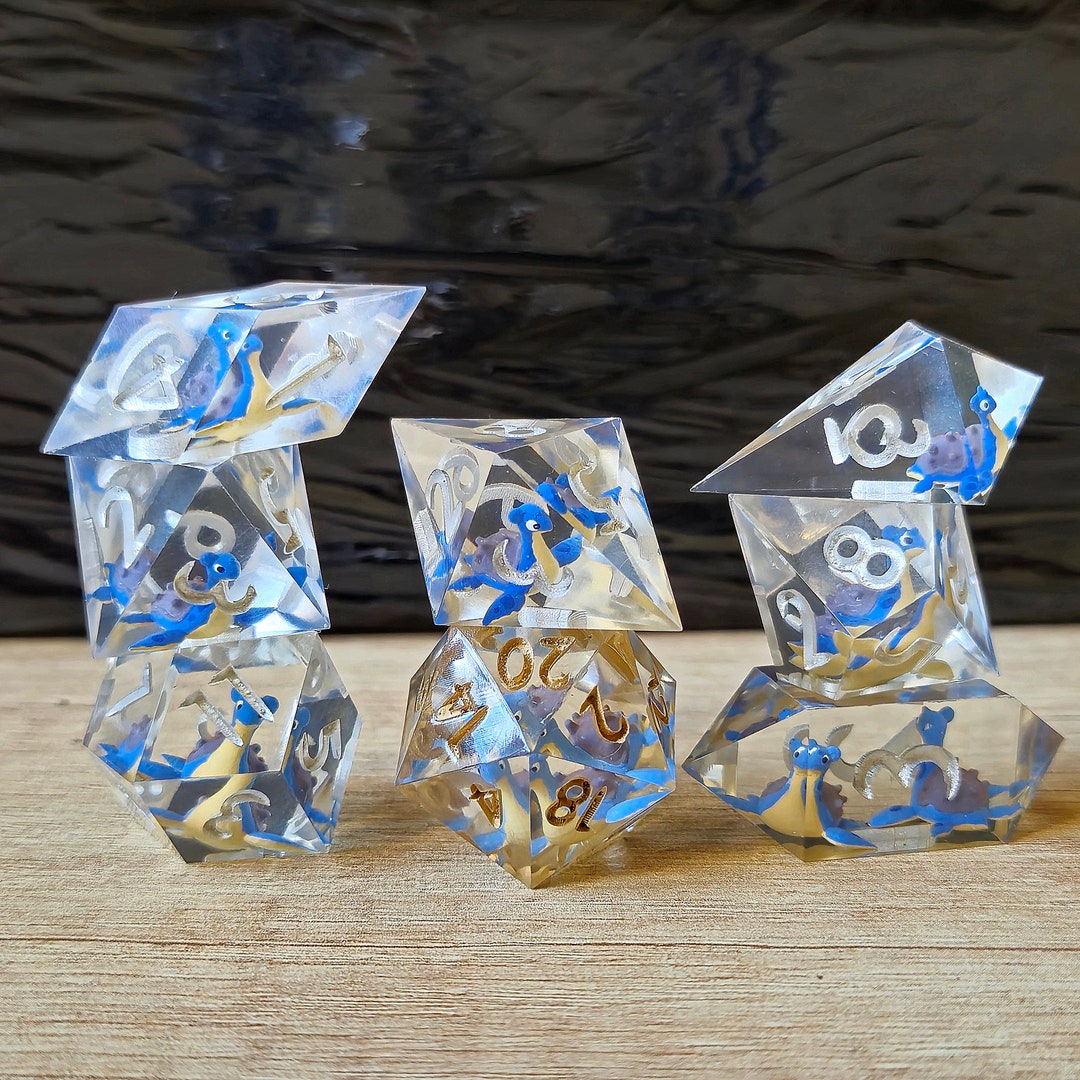 Lapras A Dice Guy Handmade Pokemon RPG Sharp Edge Dice Set Polyhedral ...