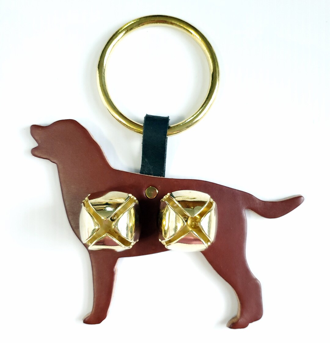 Brown Labrador Retriever Dog Leather Bell Door Hanger With Brass Plated ...