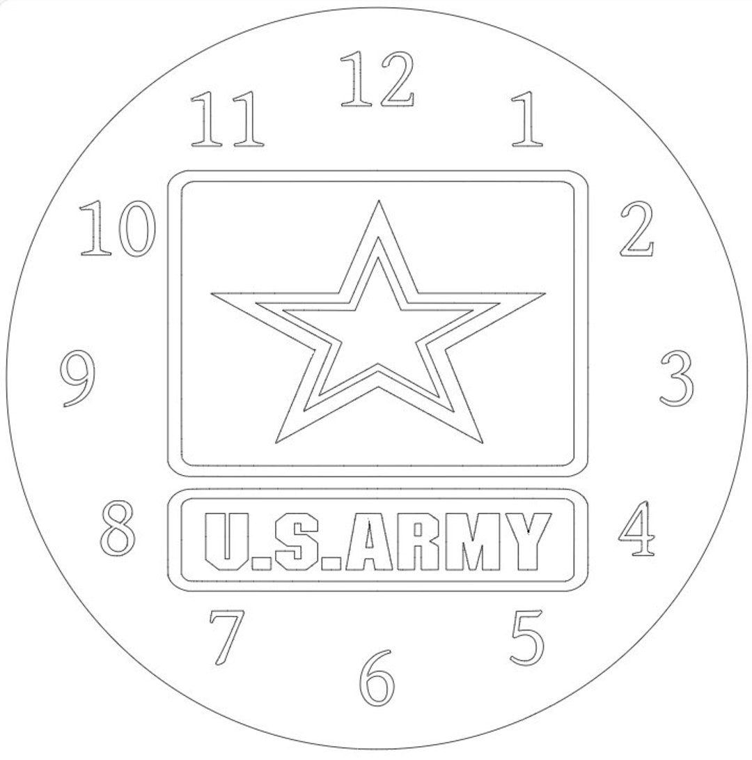 Wooden Army Clock 17" Svg ,dxf ,gcode ,cnc Cut File - Etsy