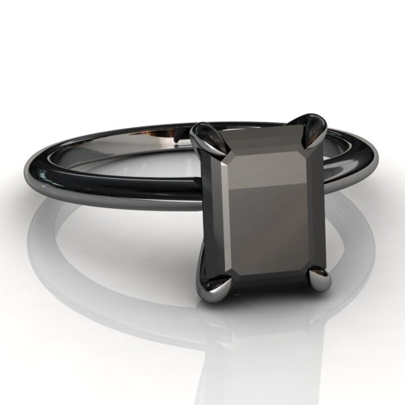 Black Diamond Ring - Etsy