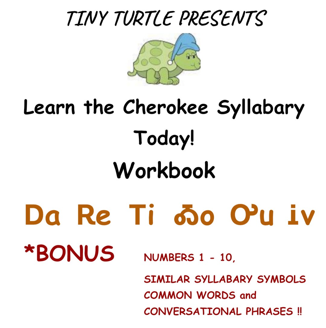 Tiny Turtle Presents: Learn the Cherokee Syllabary Today! - Etsy
