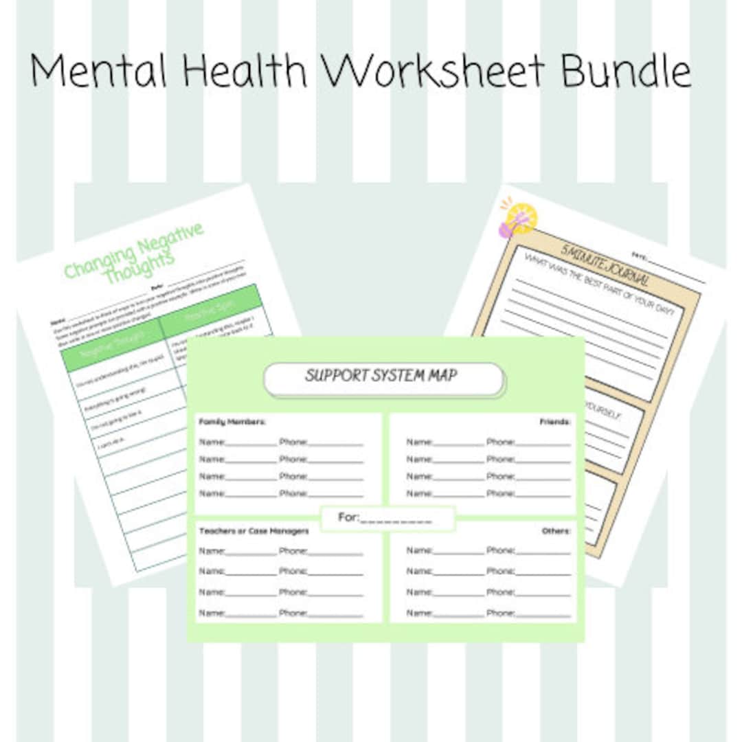 Quick Mental Health Worksheets | Therapy Reference Sheets | Counseling ...