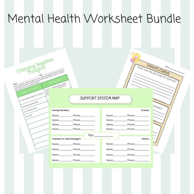 Quick Mental Health Worksheets | Therapy Reference Sheets | Counseling ...