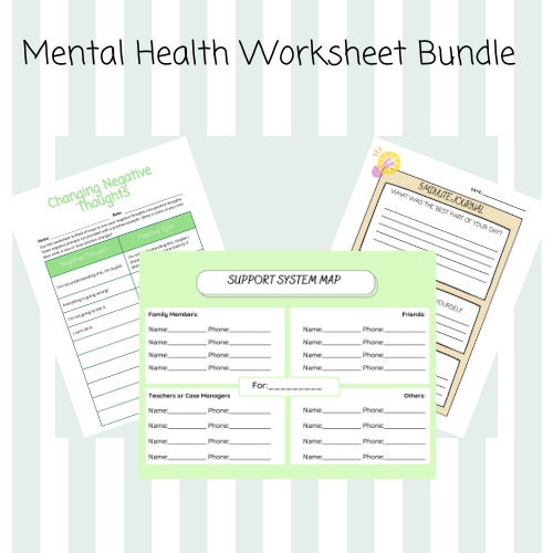 Quick Mental Health Worksheets | Therapy Reference Sheets | Counseling ...