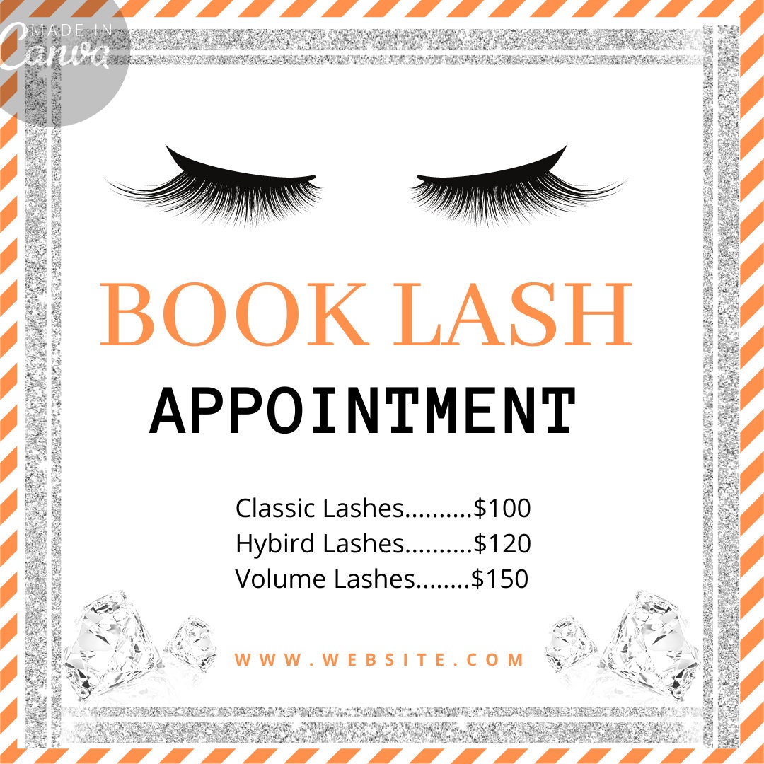 DIY Lash Appointment Template - Etsy