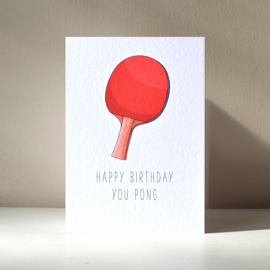 You Pong - A6 Personalised Ping Pong Table Tennis Bat Funny Pun Happy ...