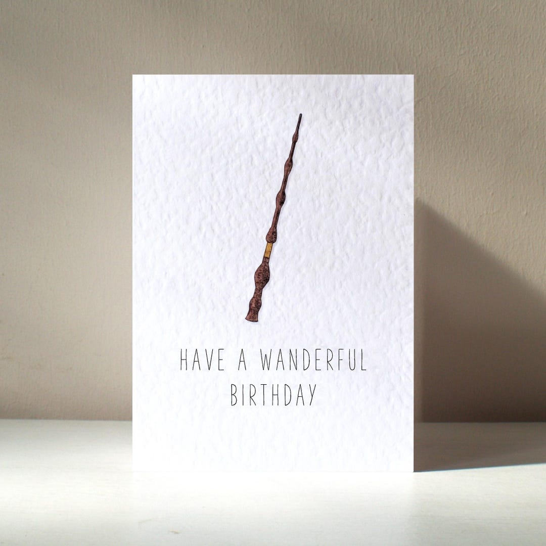 Wanderful - A6 Personalised Magic Wand Wizard Pun Anniversary Valentine ...