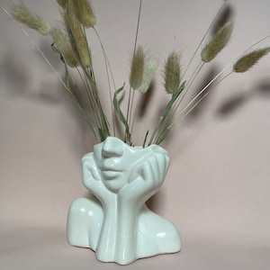 Face Vase | Lady Head Vase | Modern Vase | Minimalist Pot | Unique Home ...