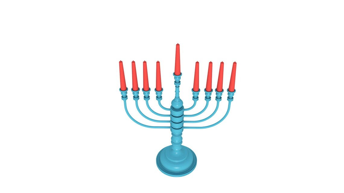 Menorah Stl File / Printable Stl File for 3d Printers, Home Decoration ...
