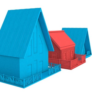 Log Cabin House Stl File Building Stl File / Printab House Stl File for ...