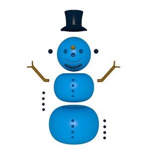 Snowman Stl File / Printable Stl File for 3d Printers, Cartoon Snowman ...