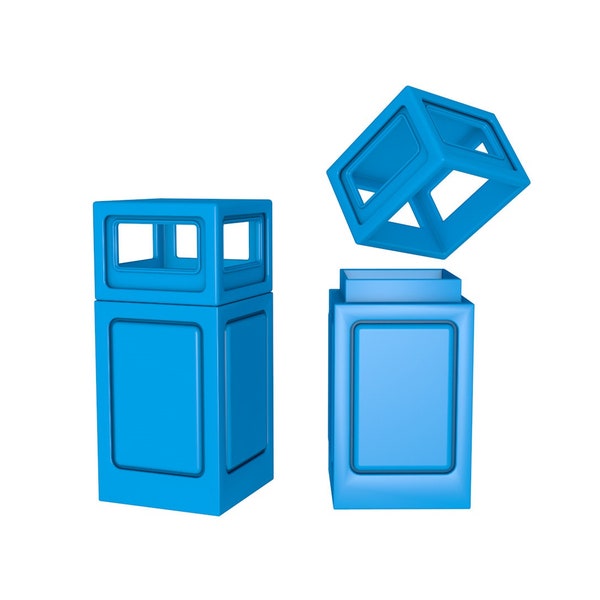 Trash Can Stl File - Etsy