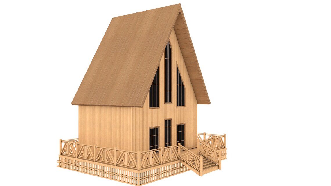 Log Cabin House Stl File Building Stl File / Printab House Stl - Etsy