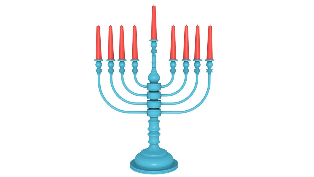 Menorah Stl File / Printable Stl File for 3d Printers, Home Decoration ...