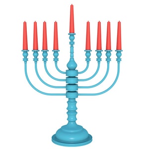 Menorah Stl File / Printable Stl File for 3d Printers, Home Decoration ...