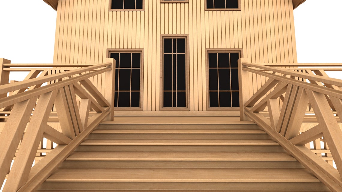 Log Cabin House Stl File Building Stl File / Printab House Stl - Etsy