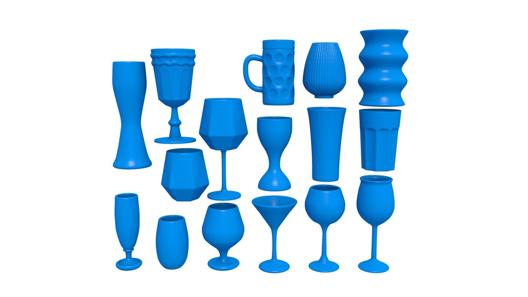 Glass Collection Stl File / Printable Stl File for 3d Printers, Glass ...