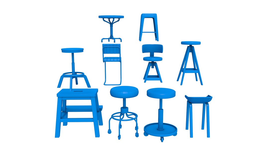 Stool Chair Collection Stl File / Chairs Seat Stl - Etsy