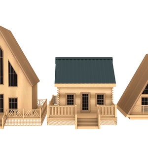 Log Cabin House Stl File Building Stl File / Printab House Stl File for ...