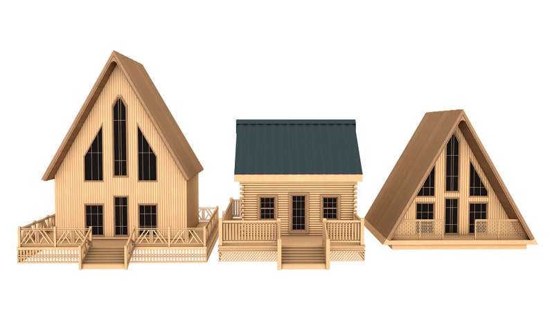 Log Cabin House Stl File Building Stl File / Printab House Stl - Etsy