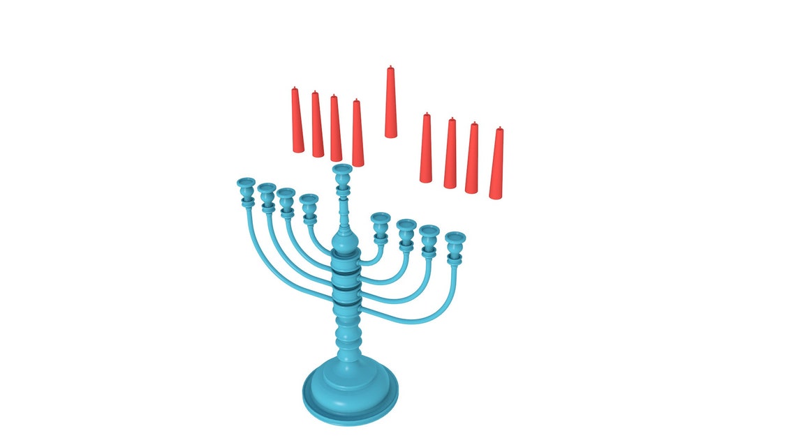 Menorah Stl File / Printable Stl File for 3d Printers, Home Decoration ...