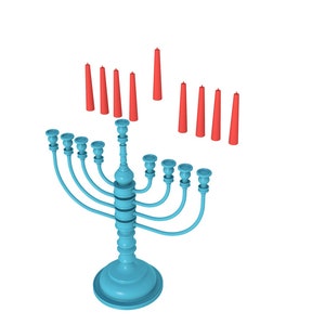Menorah Stl File / Printable Stl File for 3d Printers, Home Decoration ...