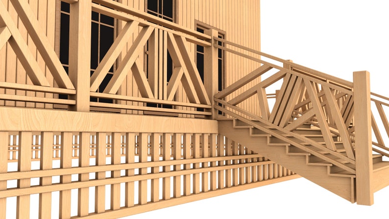 Log Cabin House Stl File Building Stl File / Printab House Stl - Etsy