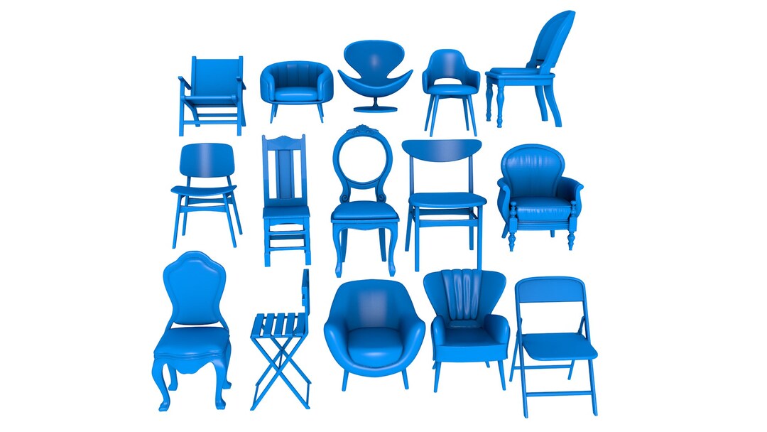 Chair Collection Stl File / Printable Stl File for 3d Printers, Home ...