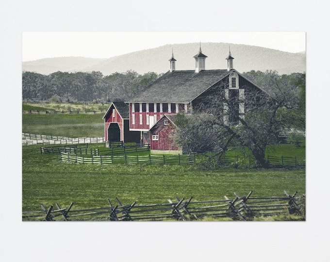 Gettysburg Battlefield Farmhouse Art Print: Civil War Americana Decor ...
