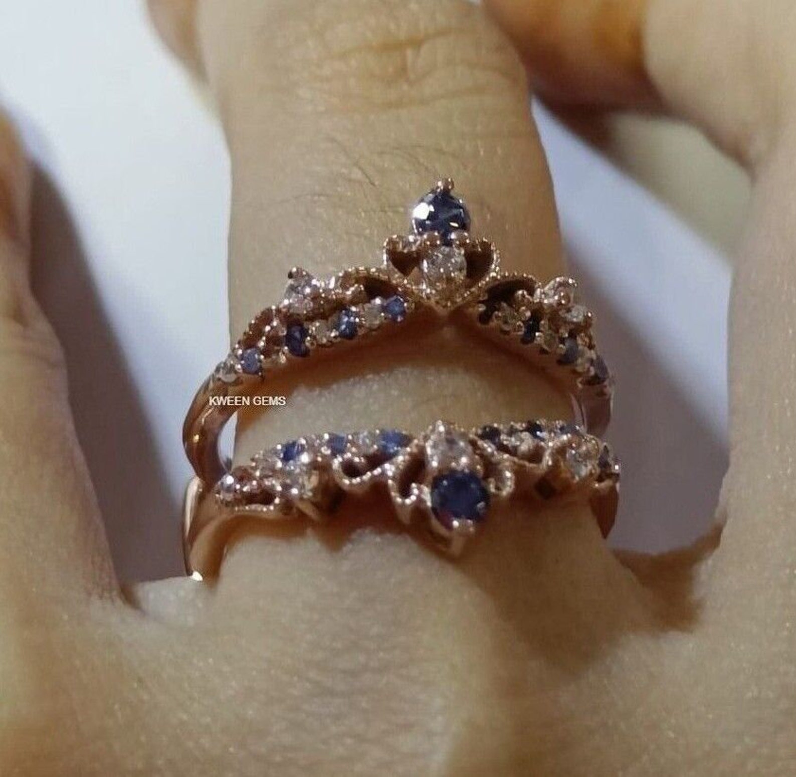 1.40ctw Round Cut Filigree Design Blue Tanzanite Women's Ring Enhancer ...