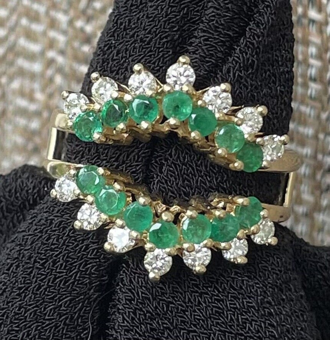 Luxurious Diamonds Art Deco Solitaire Ring Spacer Wrap Band/ - Etsy