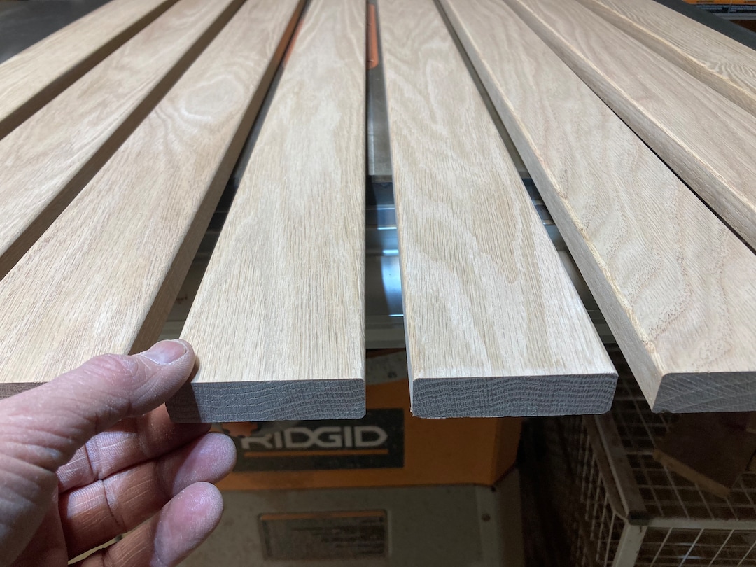 10 Pieces, Red Oak Slats, 3/4” X 2-1/2” X 48”, Surface Planed, Rounded ...