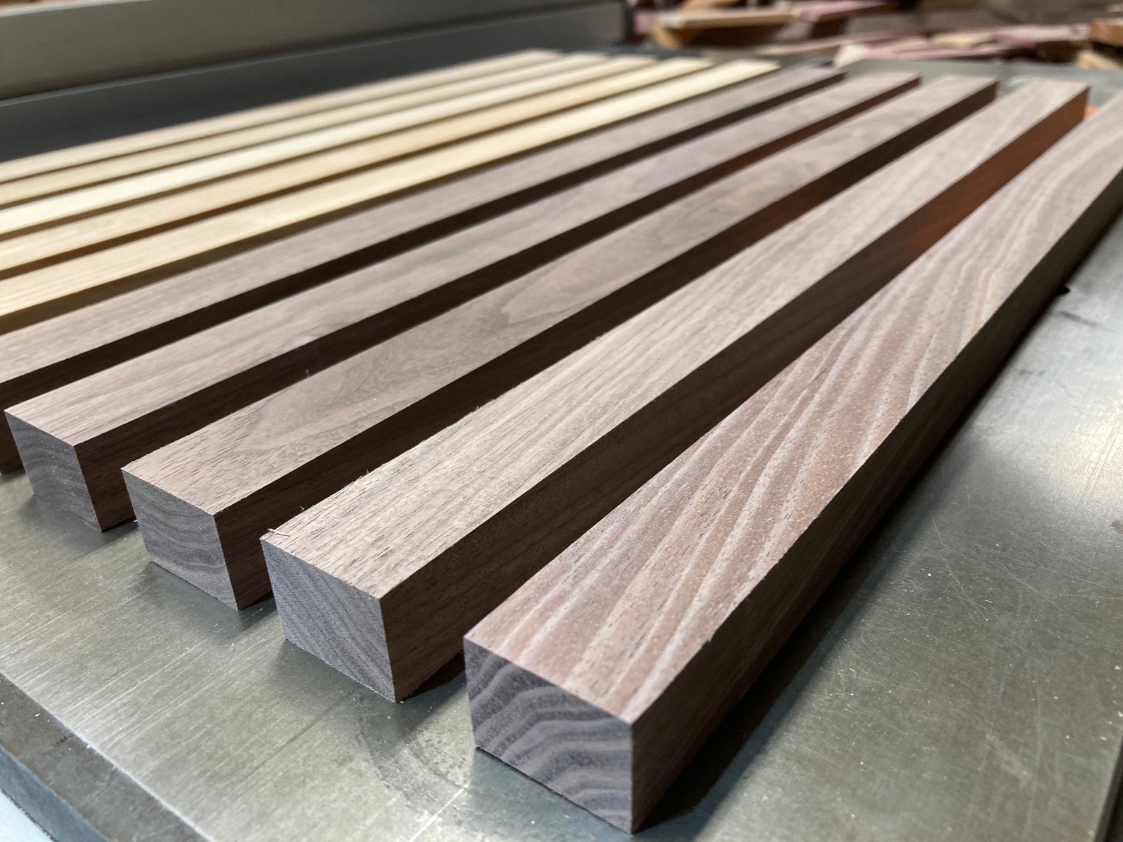 Thin Slats, Black Walnut and Ash, 3/4” X 1” X 18”, 10 Pieces Total ...