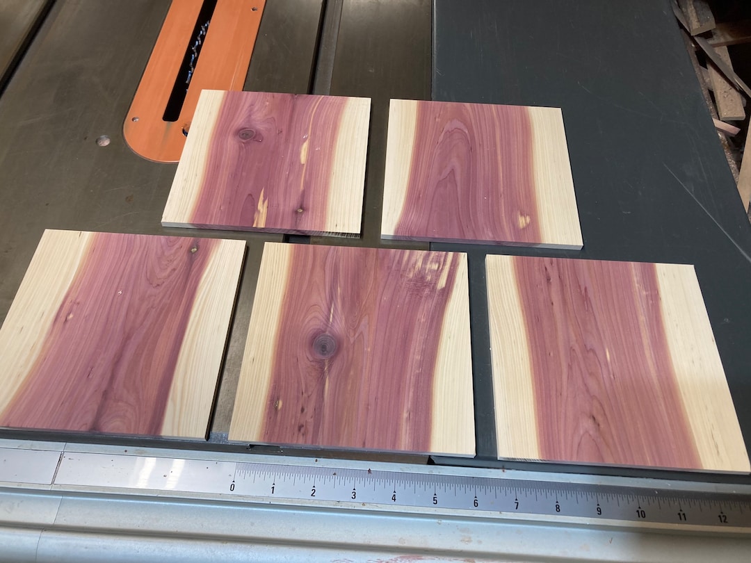 Aromatic Eastern Red Cedar, Five Boards, 1/4” X 6” X 6”, Surface Planed ...
