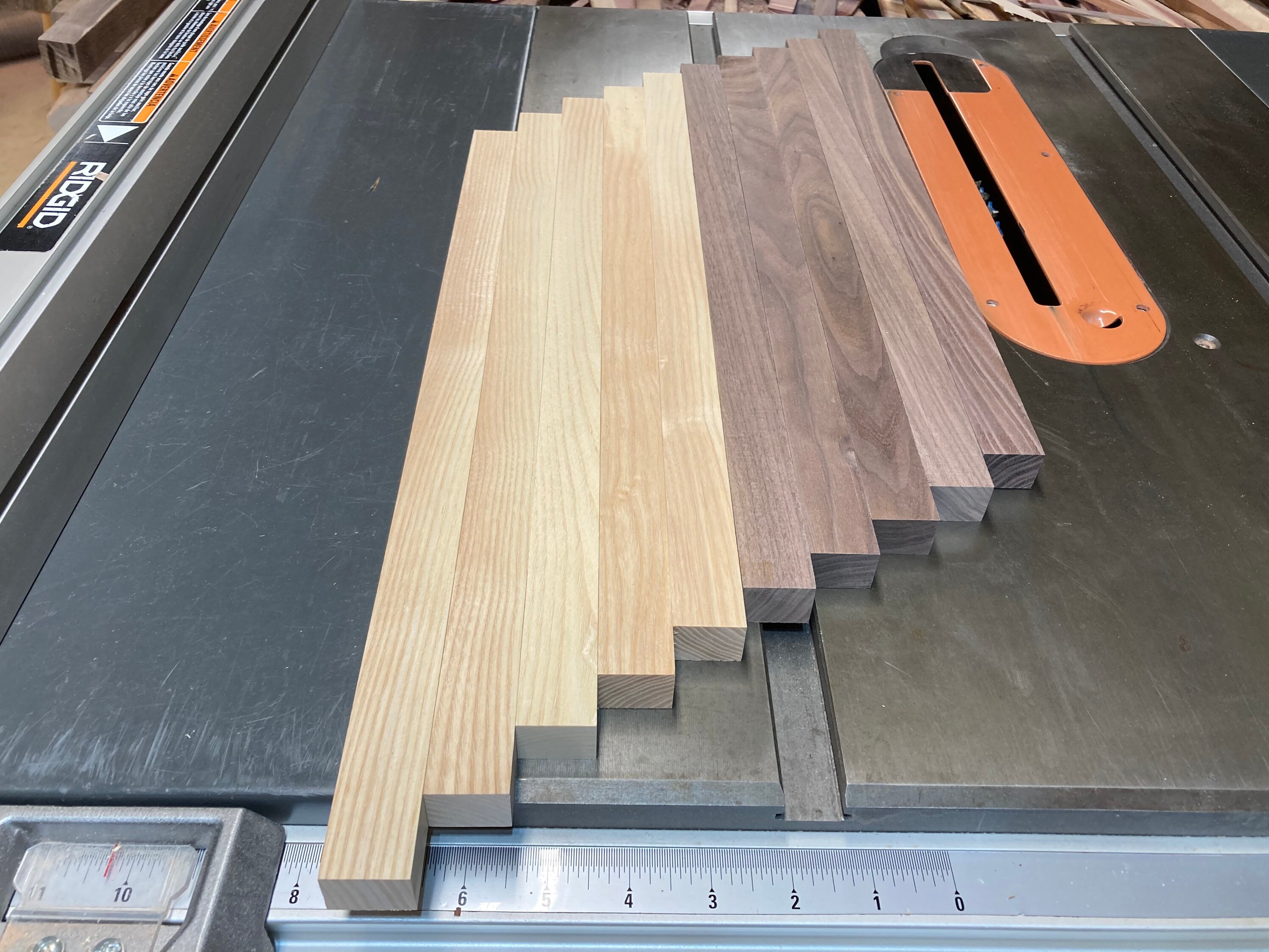Thin Slats, Black Walnut and Ash, 3/4” X 1” X 18”, 10 Pieces Total ...