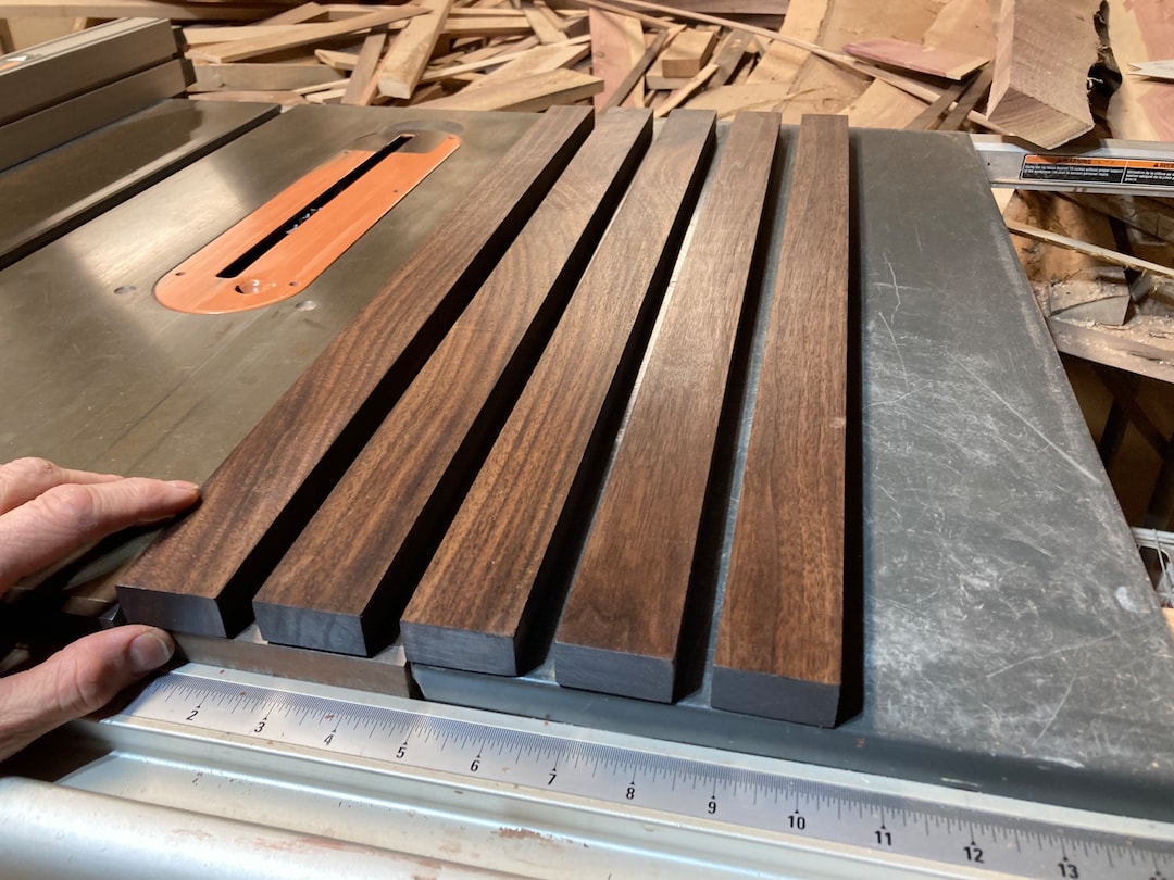 Five Black Walnut Slats, 3/4” X 1-1/2” X 25-1/2, S4S, With Oil Finish ...