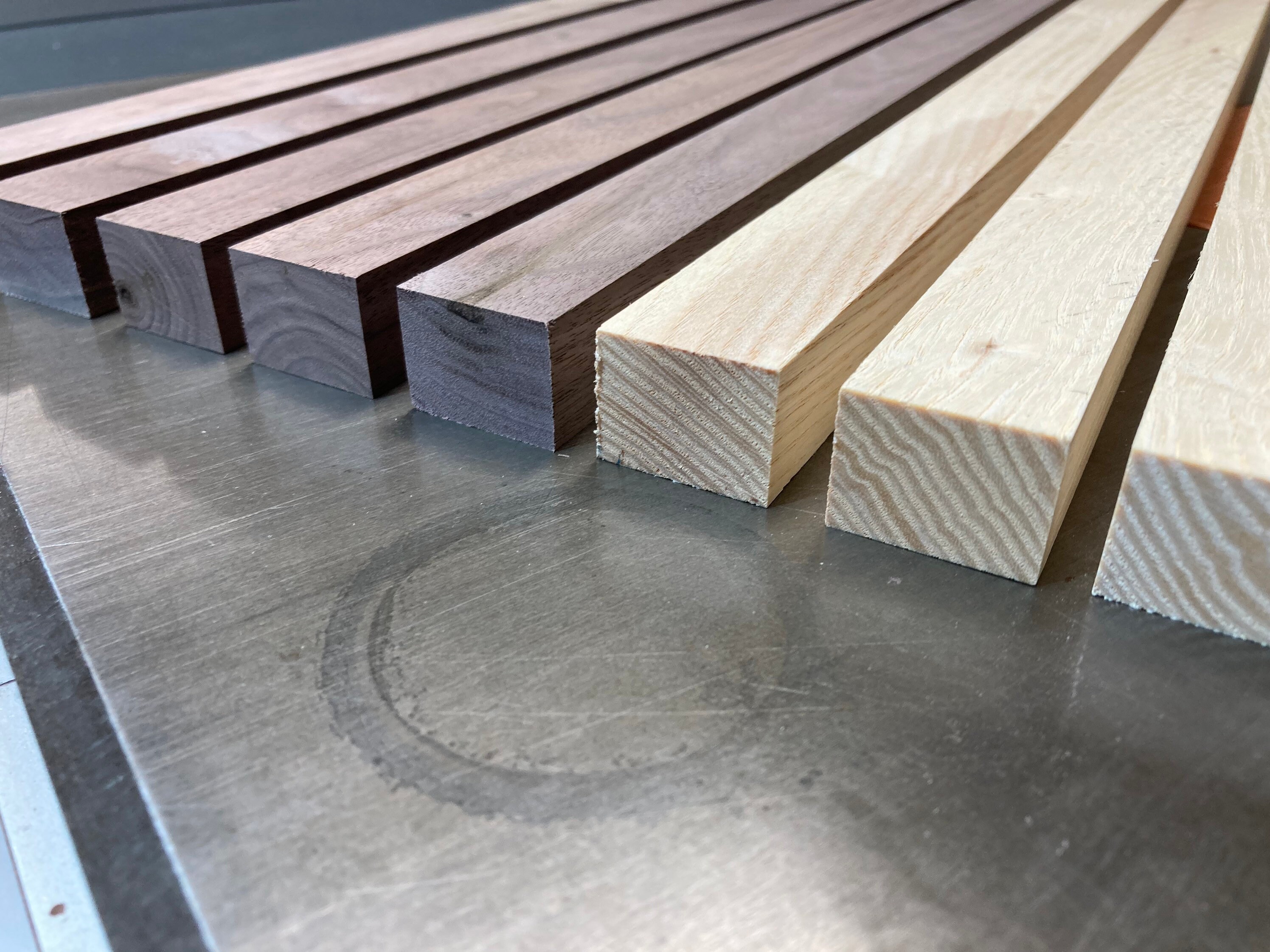 Thin Slats, Black Walnut and Ash, 3/4” X 1” X 18”, 10 Pieces Total ...