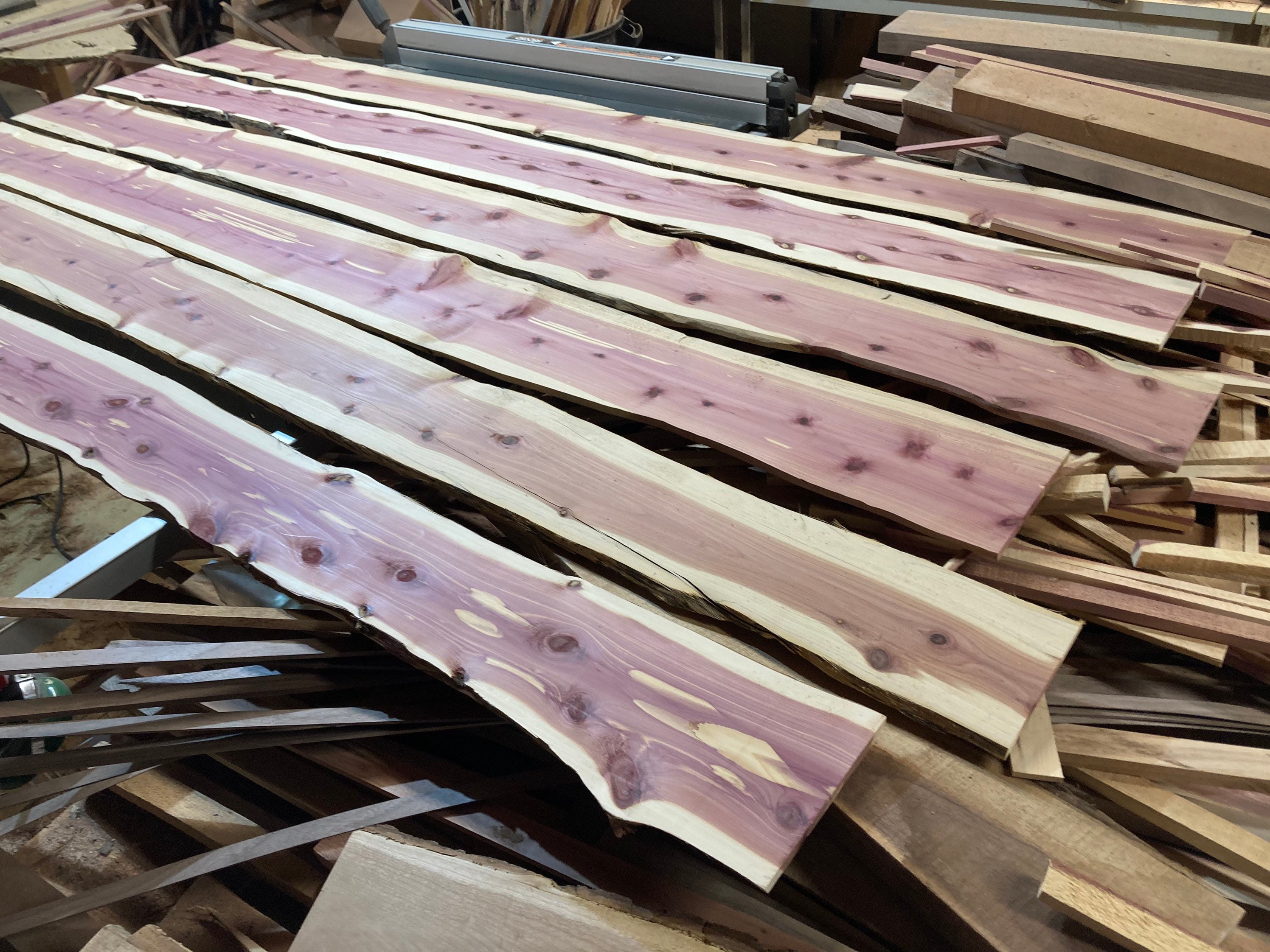 Four Live Edge Eastern Red Cedar Slabs Surface Planed 1 X - Etsy
