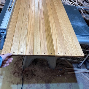7 Pcs Red Oak Slats, 3/4 X 1-1/2 X 48, Rounded Edges, W/ 5/16D Holes 3/ ...