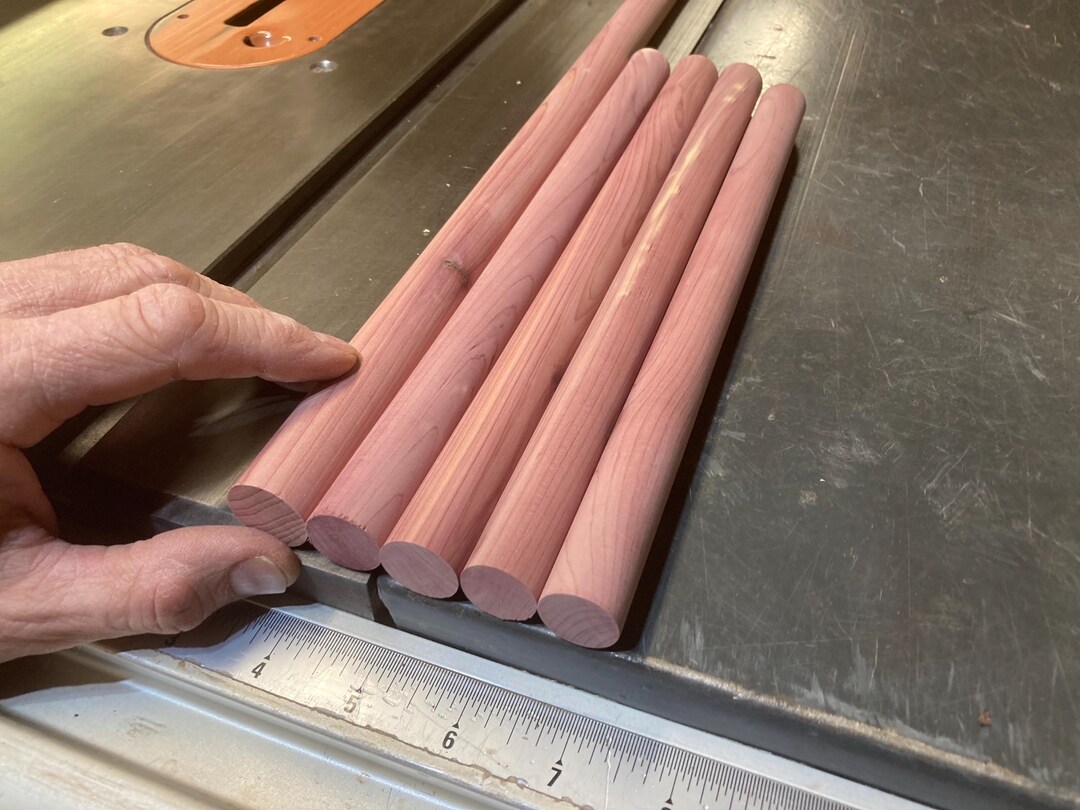 Eastern Red Cedar, 3/4” Diameter Dowel Rods. One Each at 10-1/2” and 18 ...