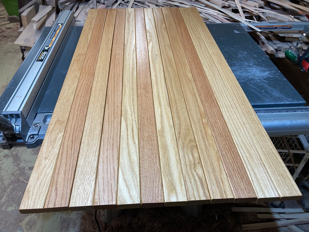 Red Oak Slats, Seven Pcs at 3/4” X 2-1/2” X 48” and 2 Pcs at 3/4” X 2 ...
