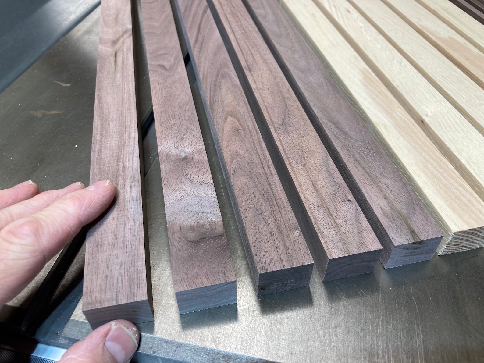 Thin Slats, Black Walnut and Ash, 3/4” X 1” X 18”, 10 Pieces Total ...