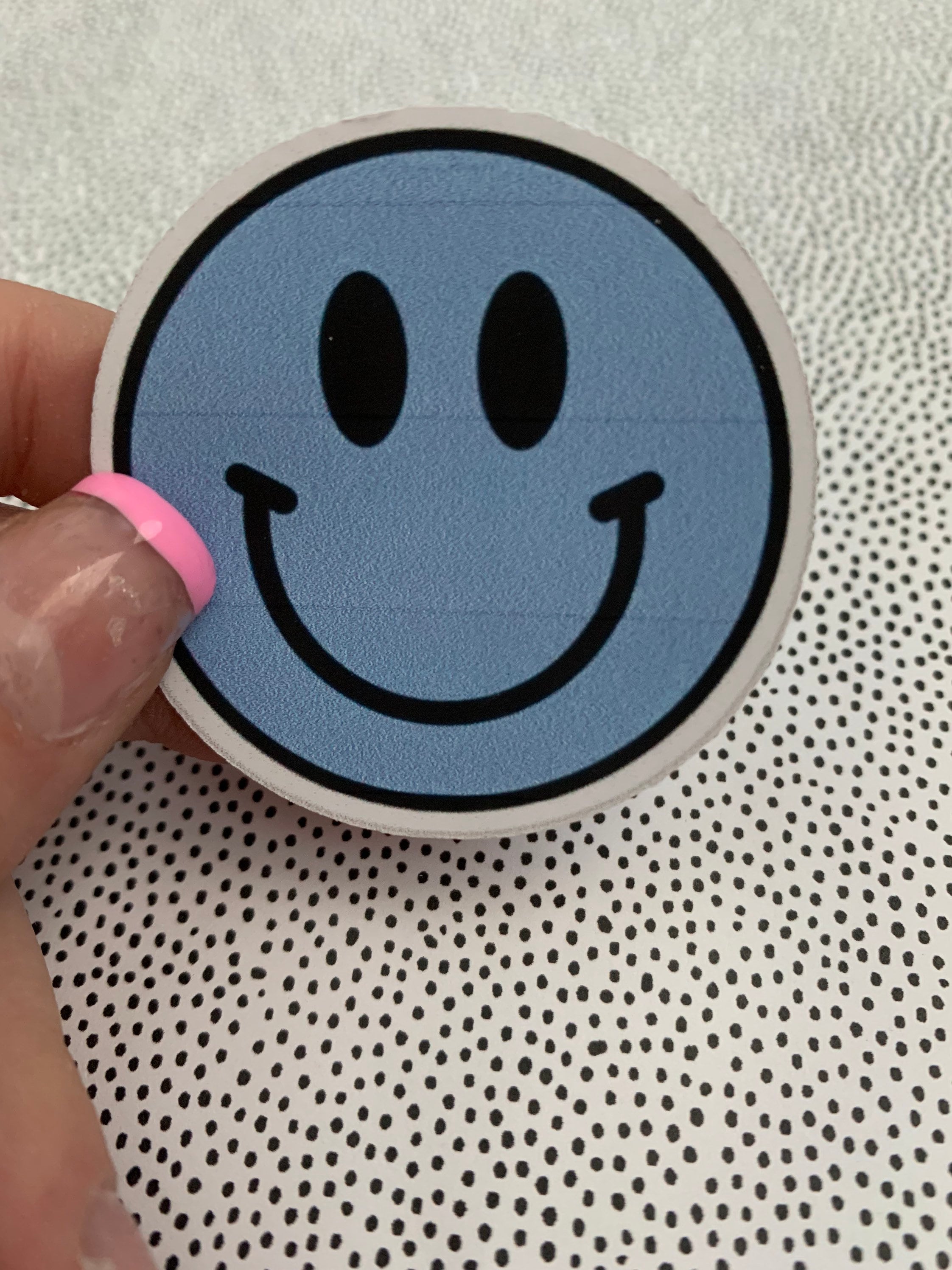 Periwinkle Smiley Face Sticker - Etsy
