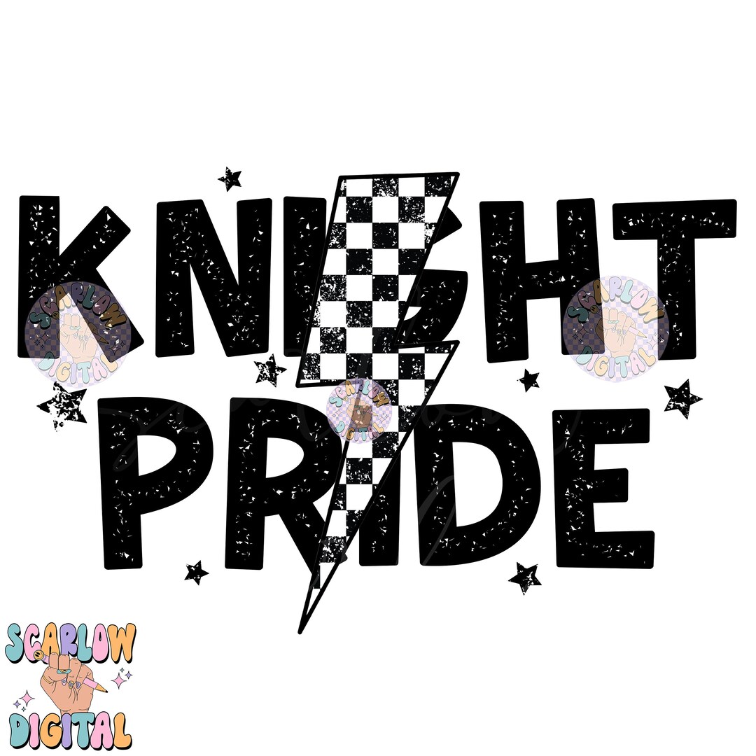 Knight Pride PNG Digital Design Download, Go Knights Png, Retro Mascot ...
