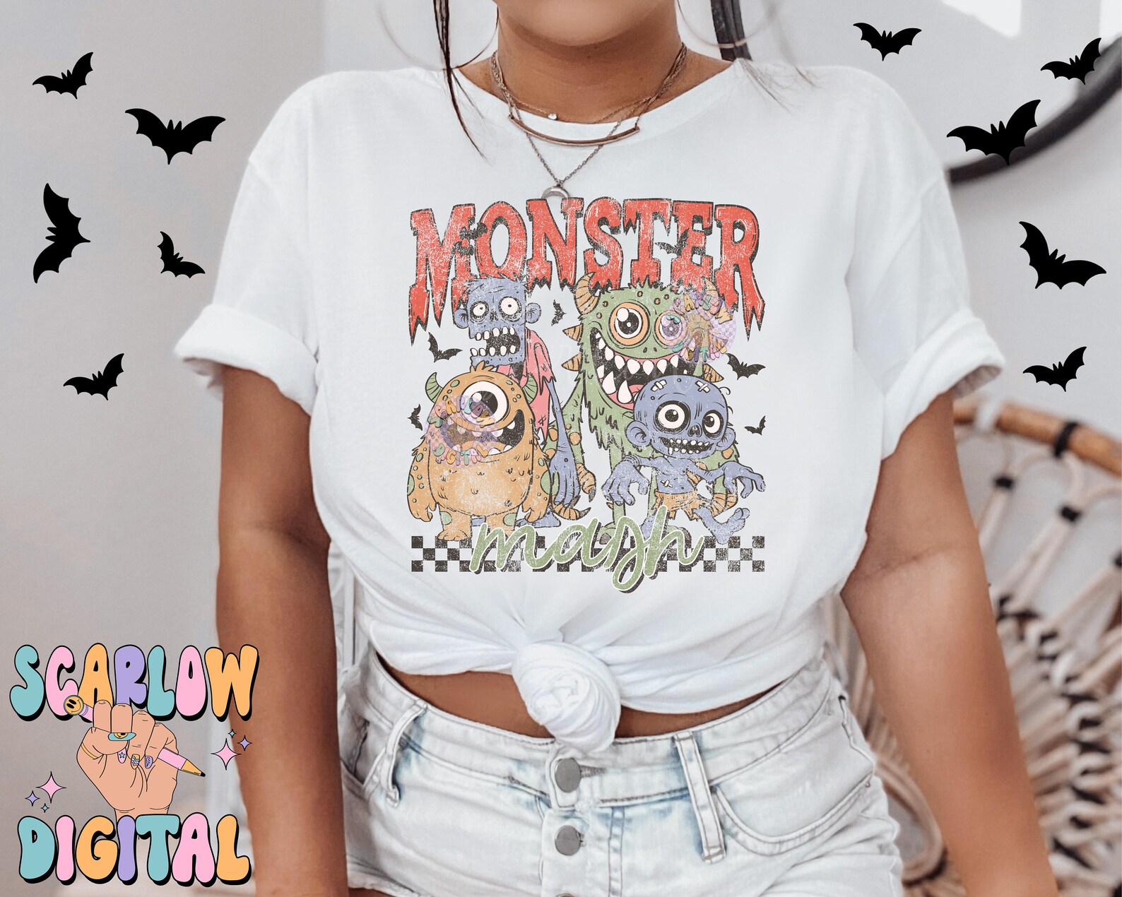 Monsters PNG Digital Design Download, Halloween Png, Vintage Png ...