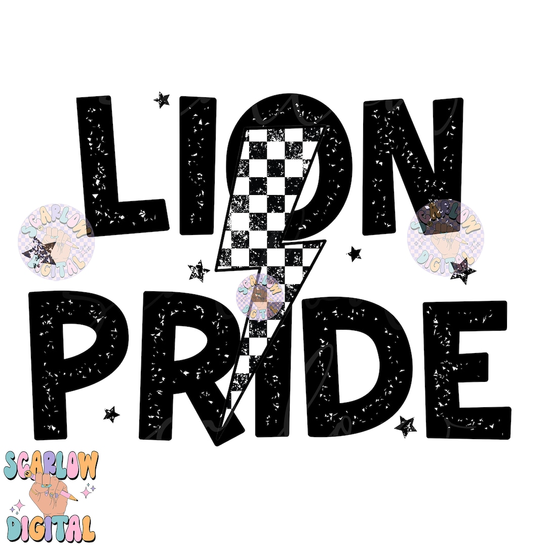 Lion Pride PNG Digital Design Download, Go Lions Png, Retro Mascot Png ...